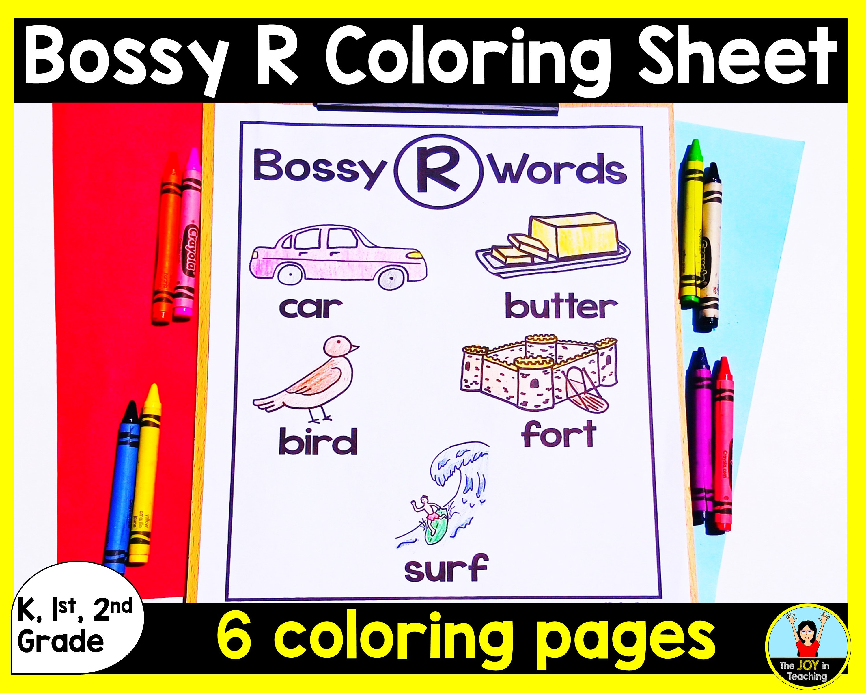 R-controlled Vowel Coloring Pages - Bossy R Coloring Pages - Etsy