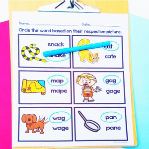Short Vowel and Long Vowel Identification - Etsy