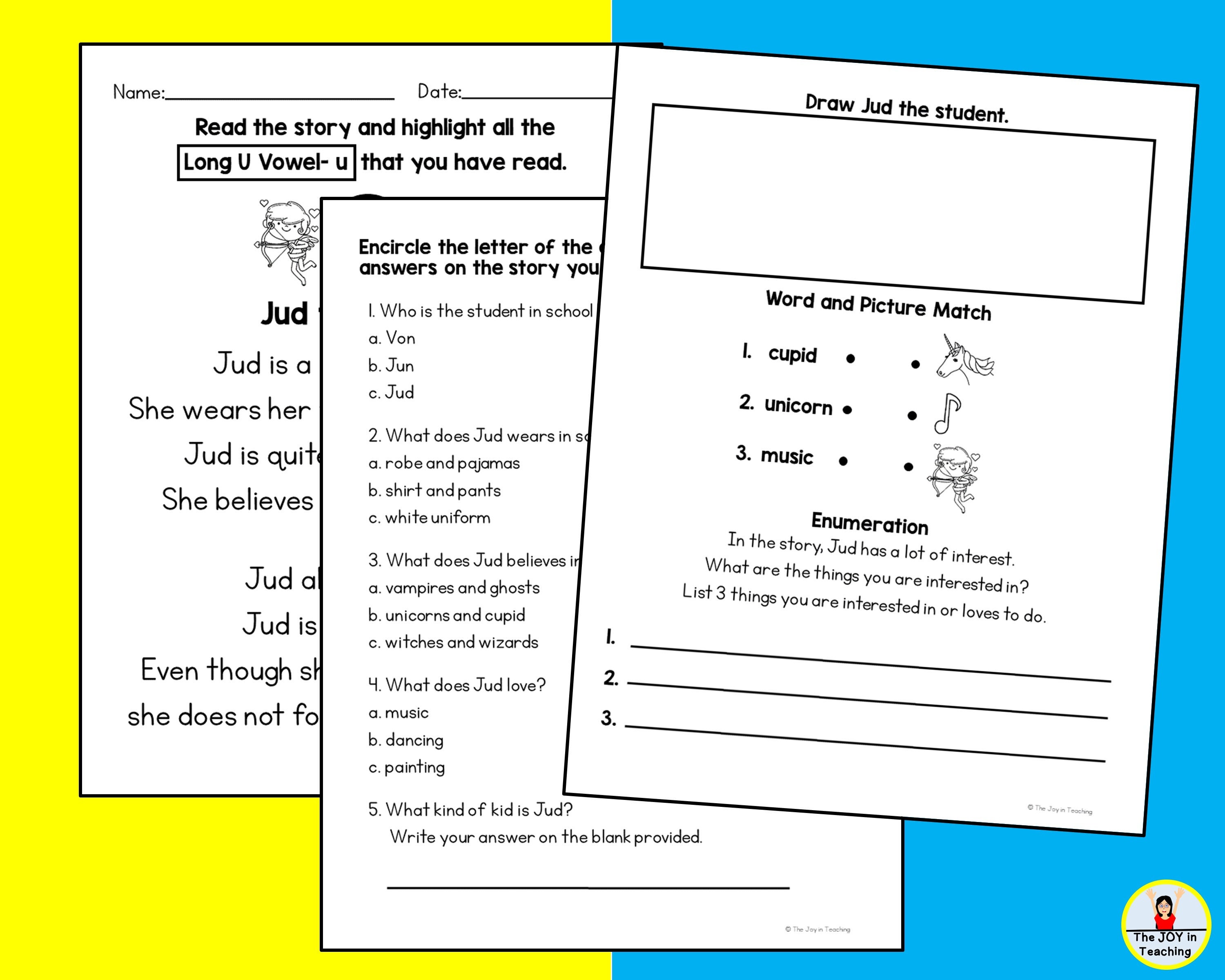 Long Vowel U Reading Comprehension Passage - Etsy