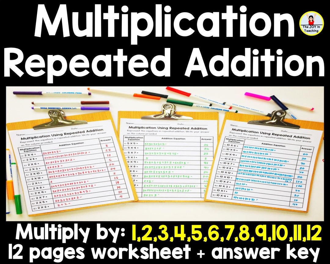 Repeated Addition Worksheet - Etsy
