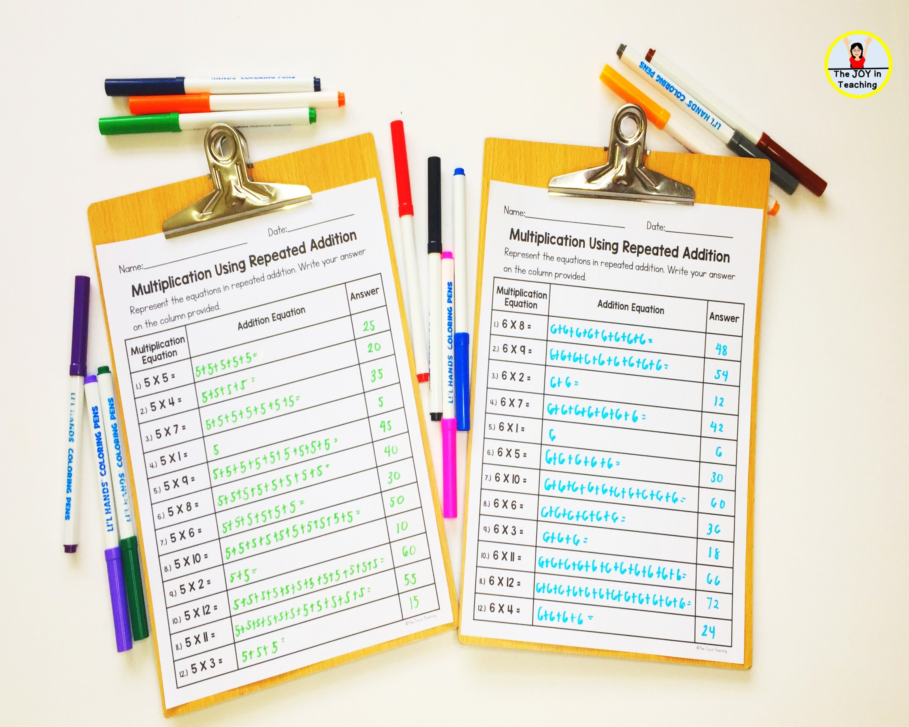 Repeated Addition Worksheet - Etsy
