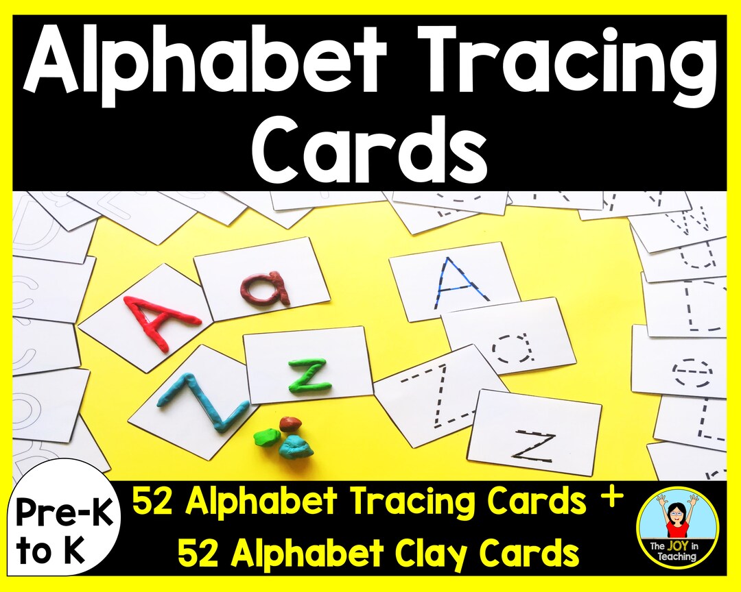 Preschool Alphabet Tracing Flash Cards - Etsy