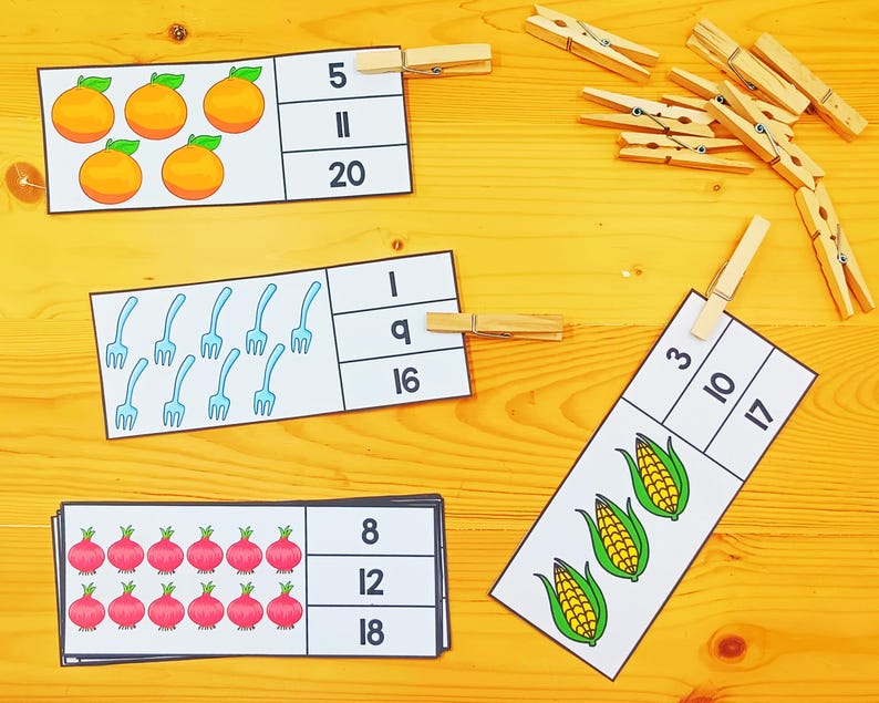 Counting Numbers 1-20 Task Cards - Etsy