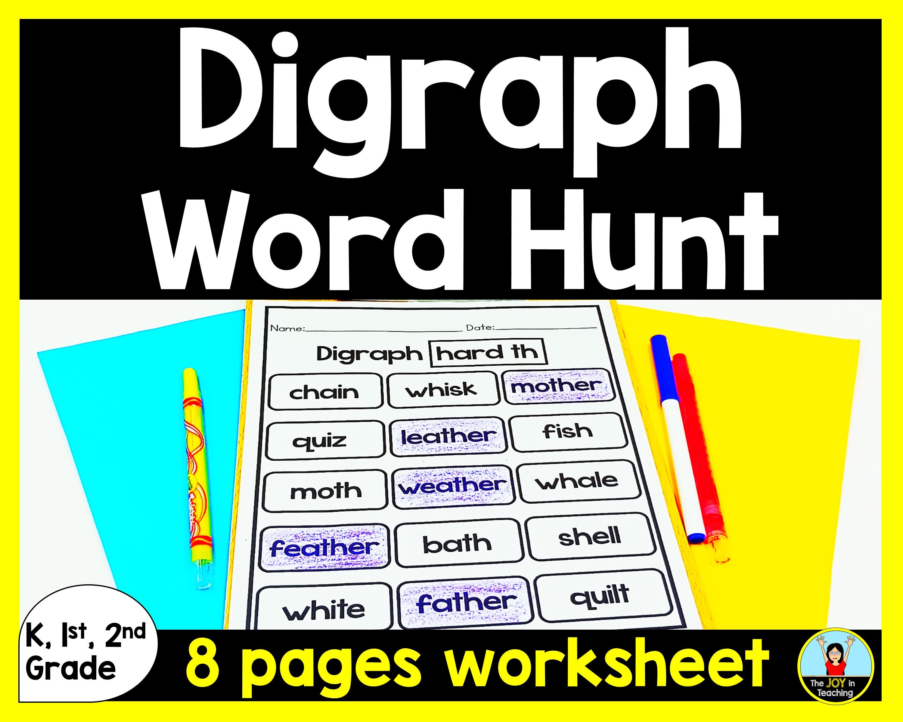 Digraph Word Hunt Worksheet - Etsy