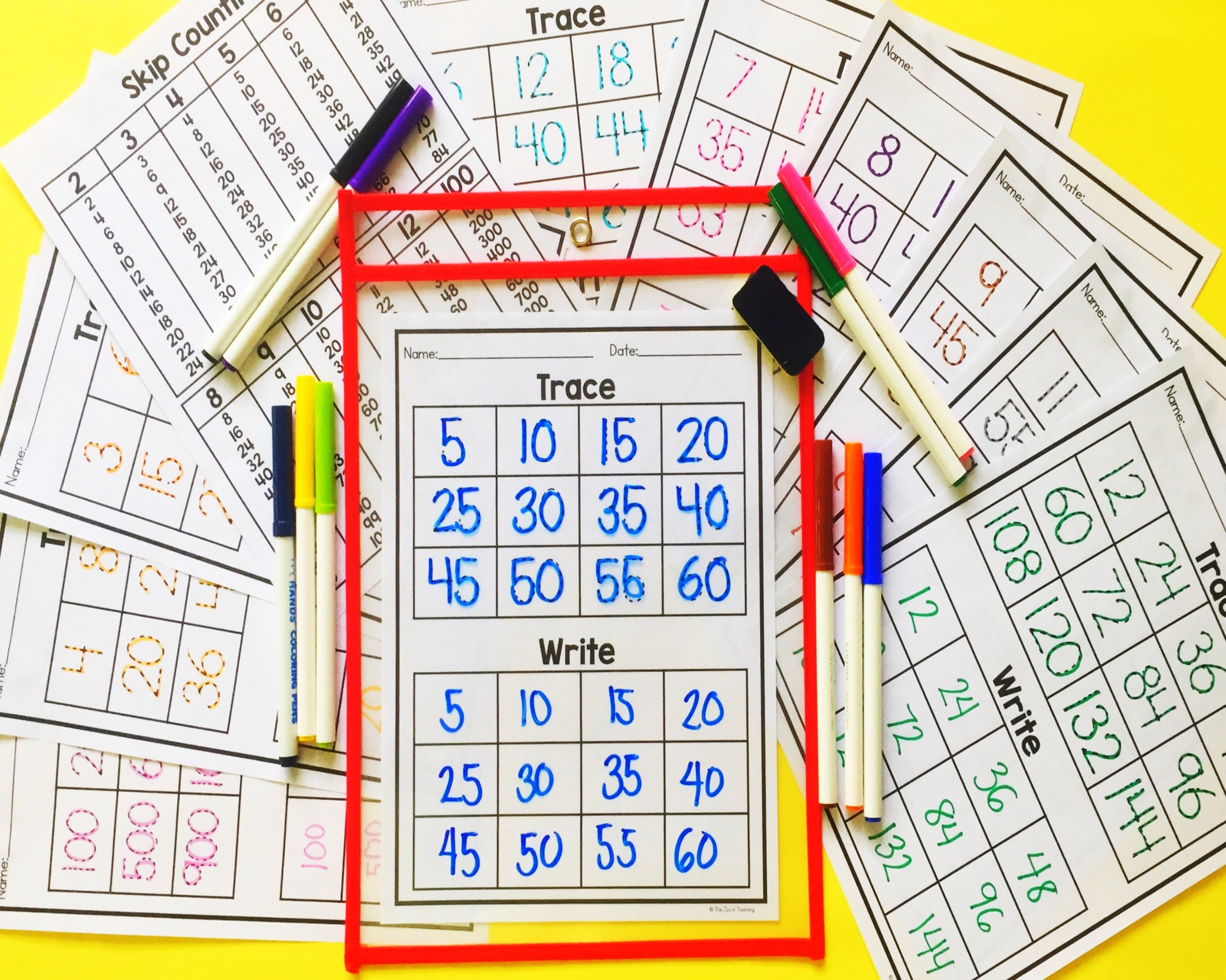 Skip Counting Tracing and Writing Worksheet - Etsy
