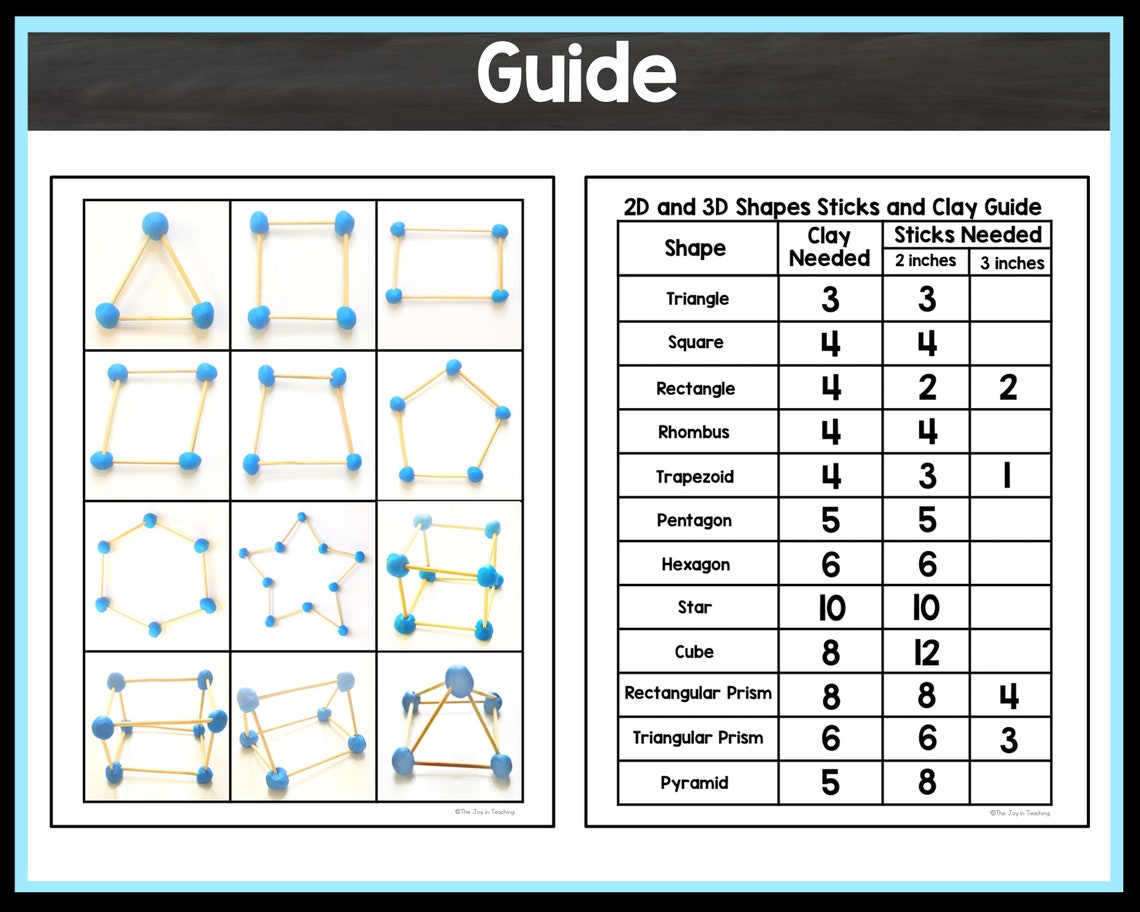 Building 2D and 3D Shapes Activity - Etsy