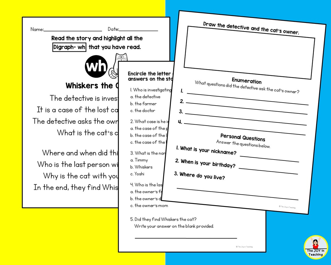 Digraph Reading Comprehension Passage - Etsy