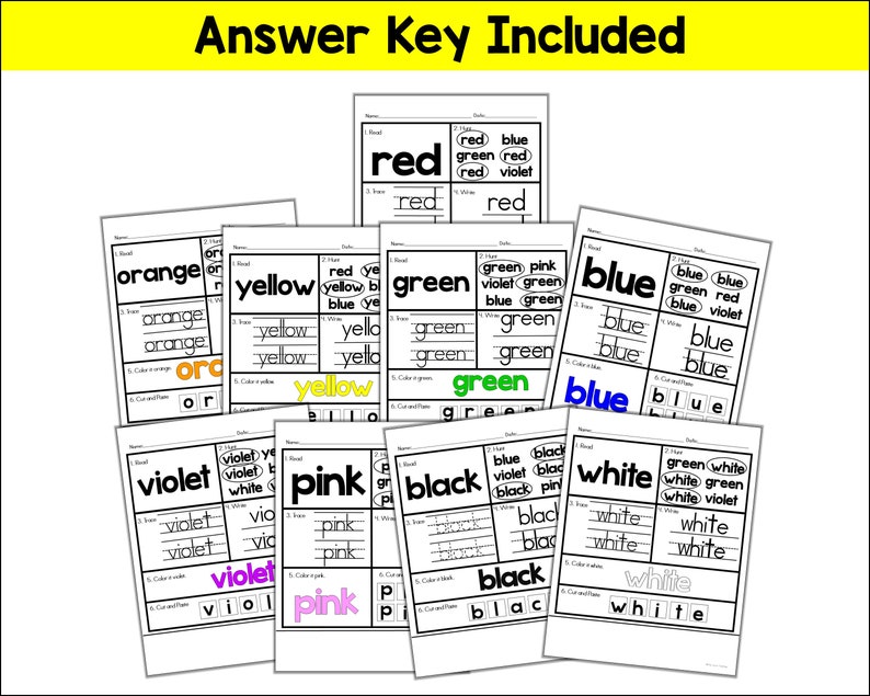 Color Sight Words Worksheet - Sight Words Fluency Printable - Etsy