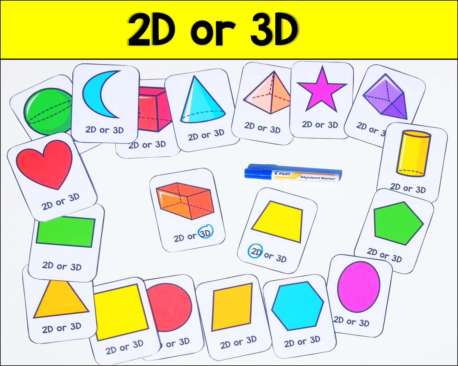 2D and 3D Shapes Task Cards - Etsy