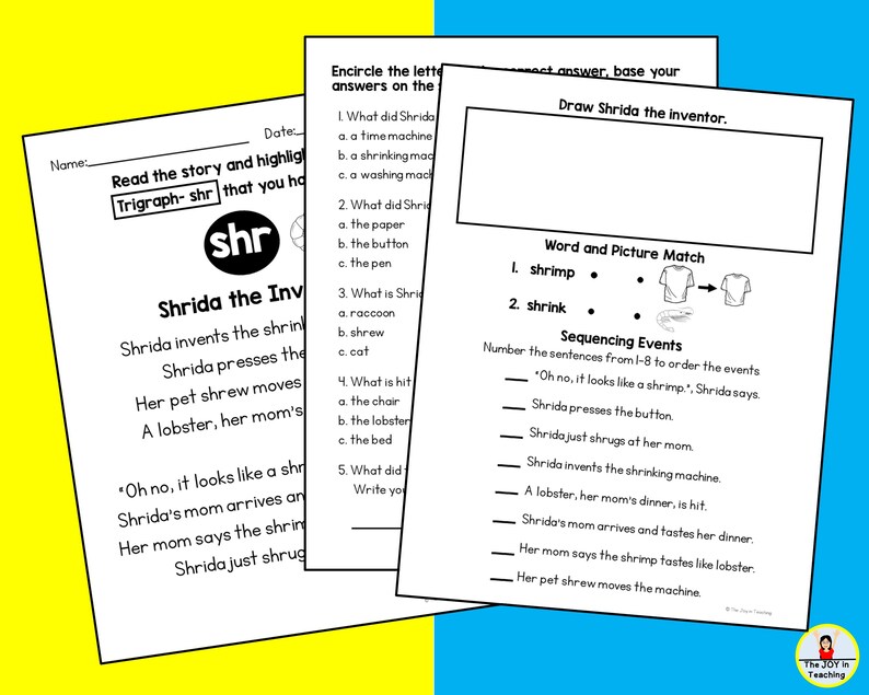 Trigraph Reading Comprehension Passage - Etsy