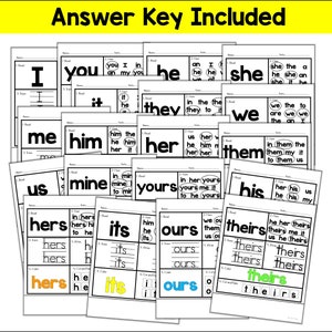 Personal Pronouns Sight Words Worksheet - Sight Words Fluency Printable ...