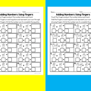 Addition Numbers 1-10 Worksheet - Etsy