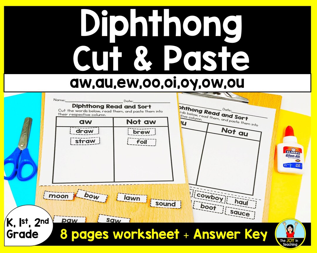 Diphthong Team Cut and Paste - Etsy