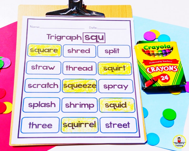 Trigraph Word Hunt Worksheet - Etsy