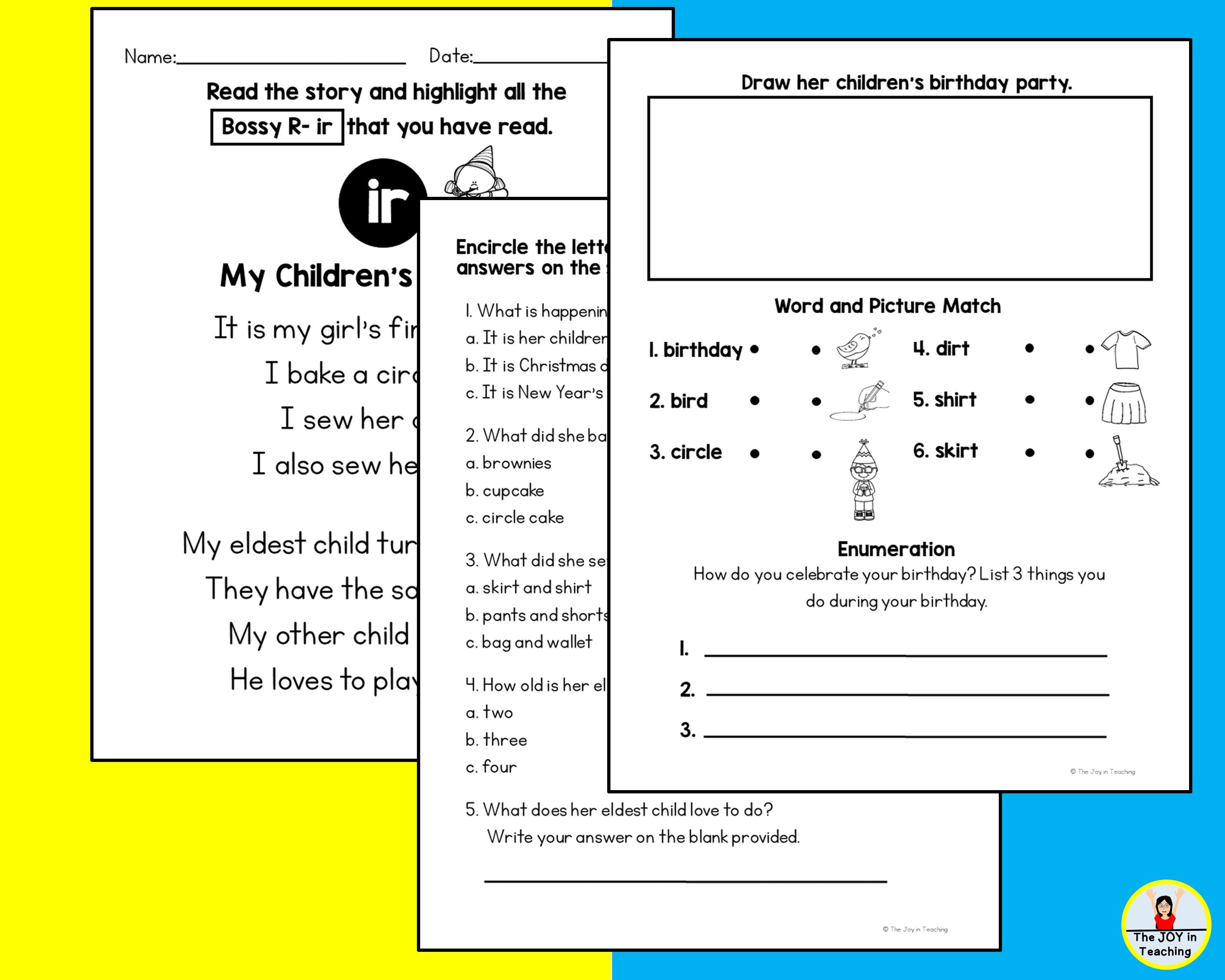 R-controlled Vowel Reading Comprehension Passage - Etsy
