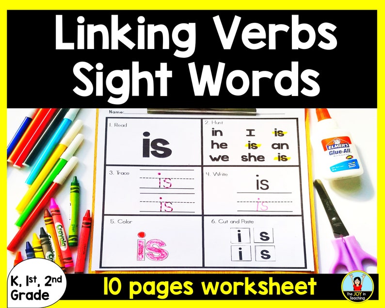 Common Linking Verbs Sight Words Worksheet - Sight Words Fluency ...