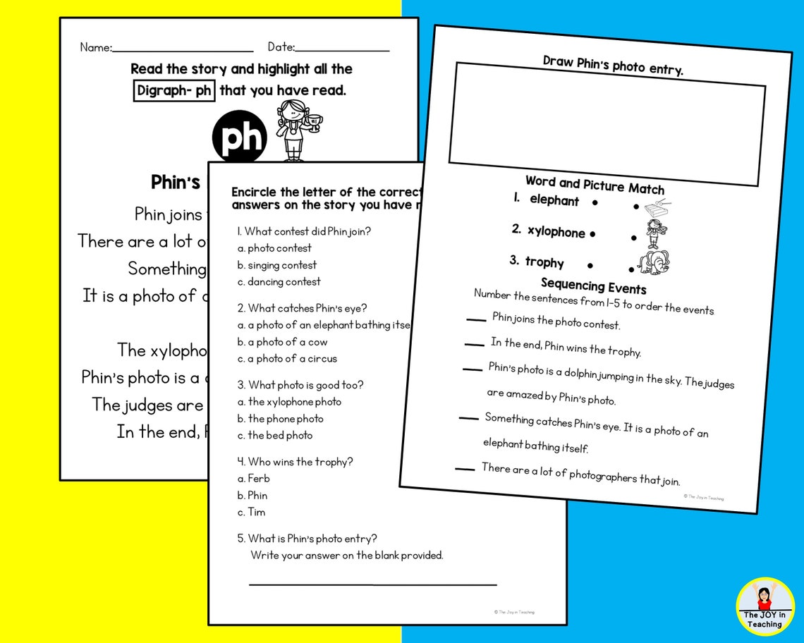 Digraph Reading Comprehension Passage - Etsy