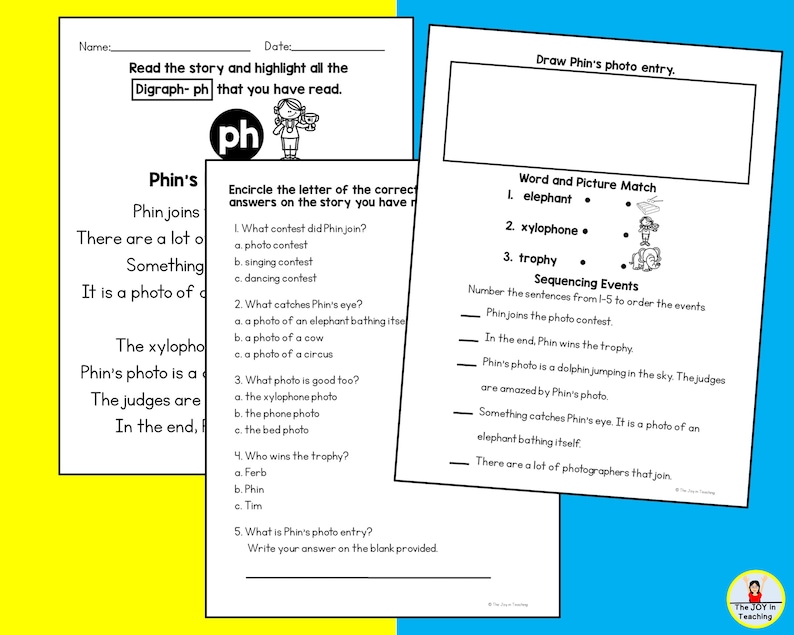 Digraph Reading Comprehension Passage - Etsy