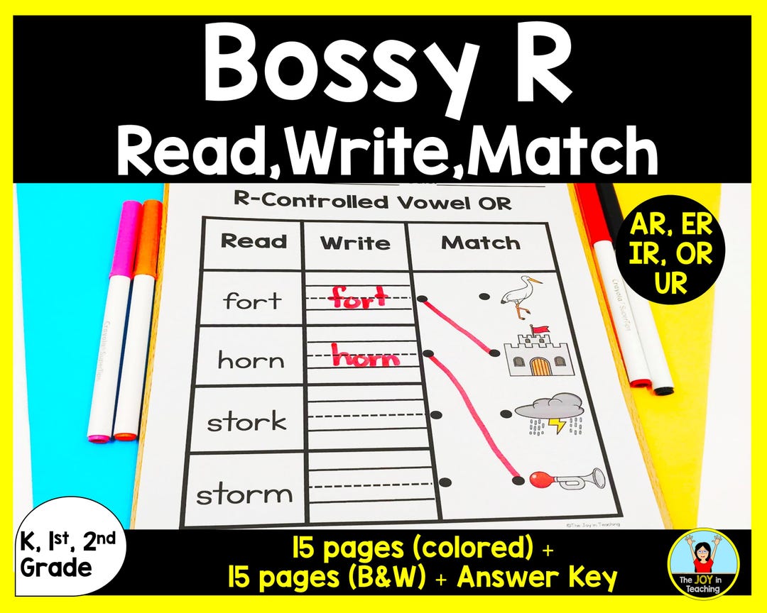 R-controlled Vowel Read, Write and Match - Etsy