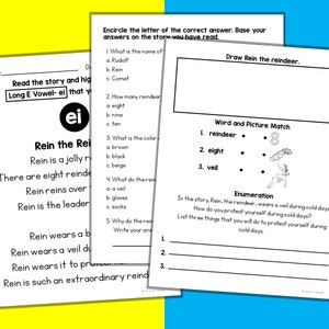 Long Vowel E Reading Comprehension Passage - Etsy