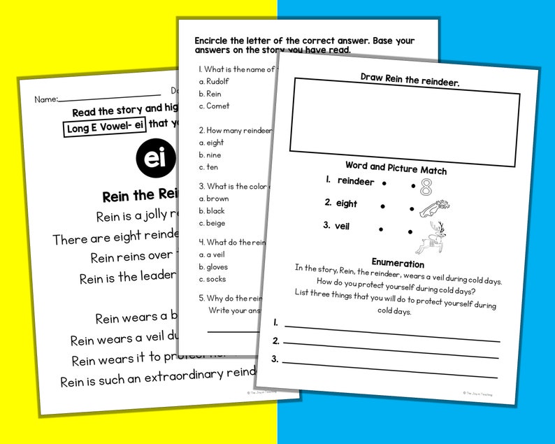 Long Vowel E Reading Comprehension Passage - Etsy