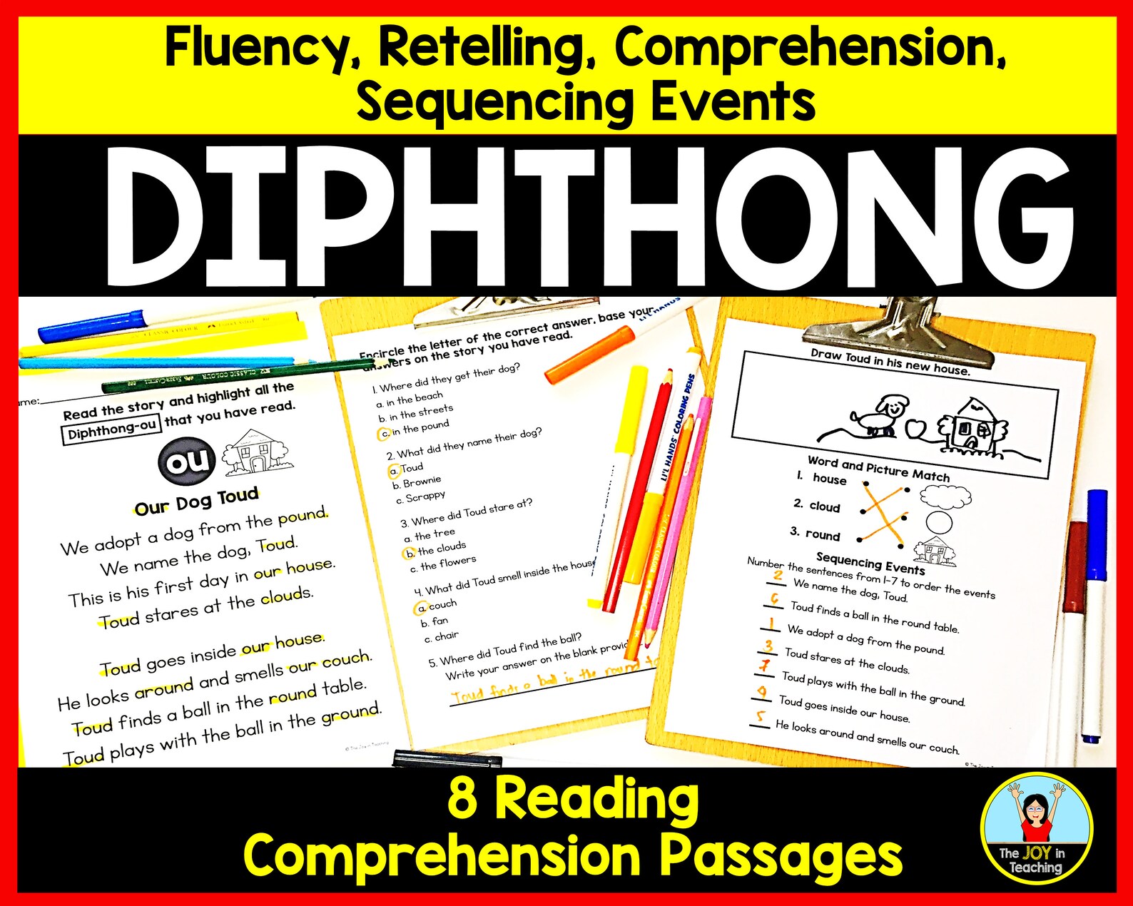 Diphthong Reading Comprehension Passage - Etsy