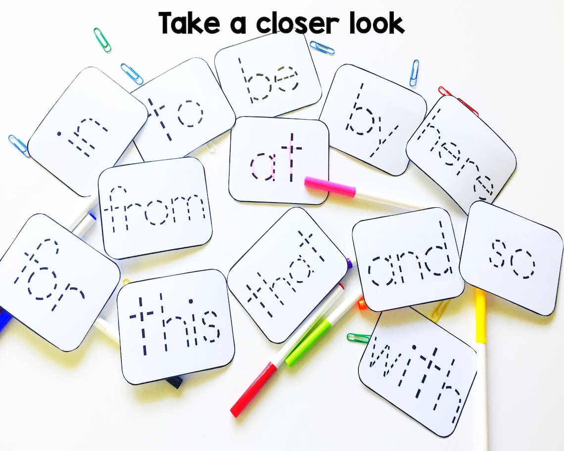 Tracing Sight Words Worksheet Literacy Center Activity - Etsy