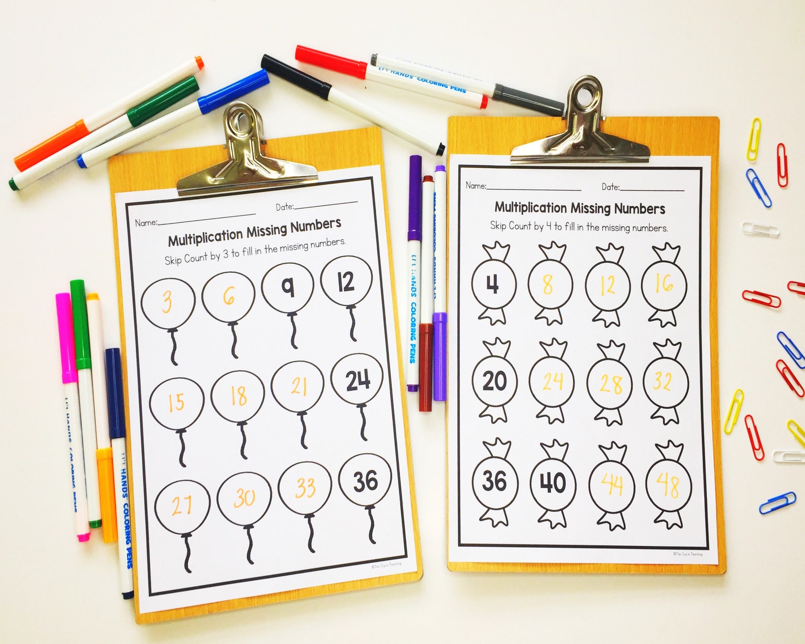Multiplication Skip Count Missing Numbers Activity - Etsy
