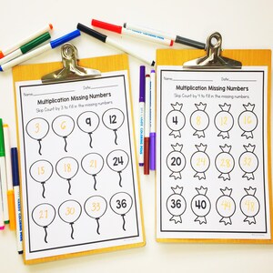 Multiplication Skip Count Missing Numbers Activity - Etsy