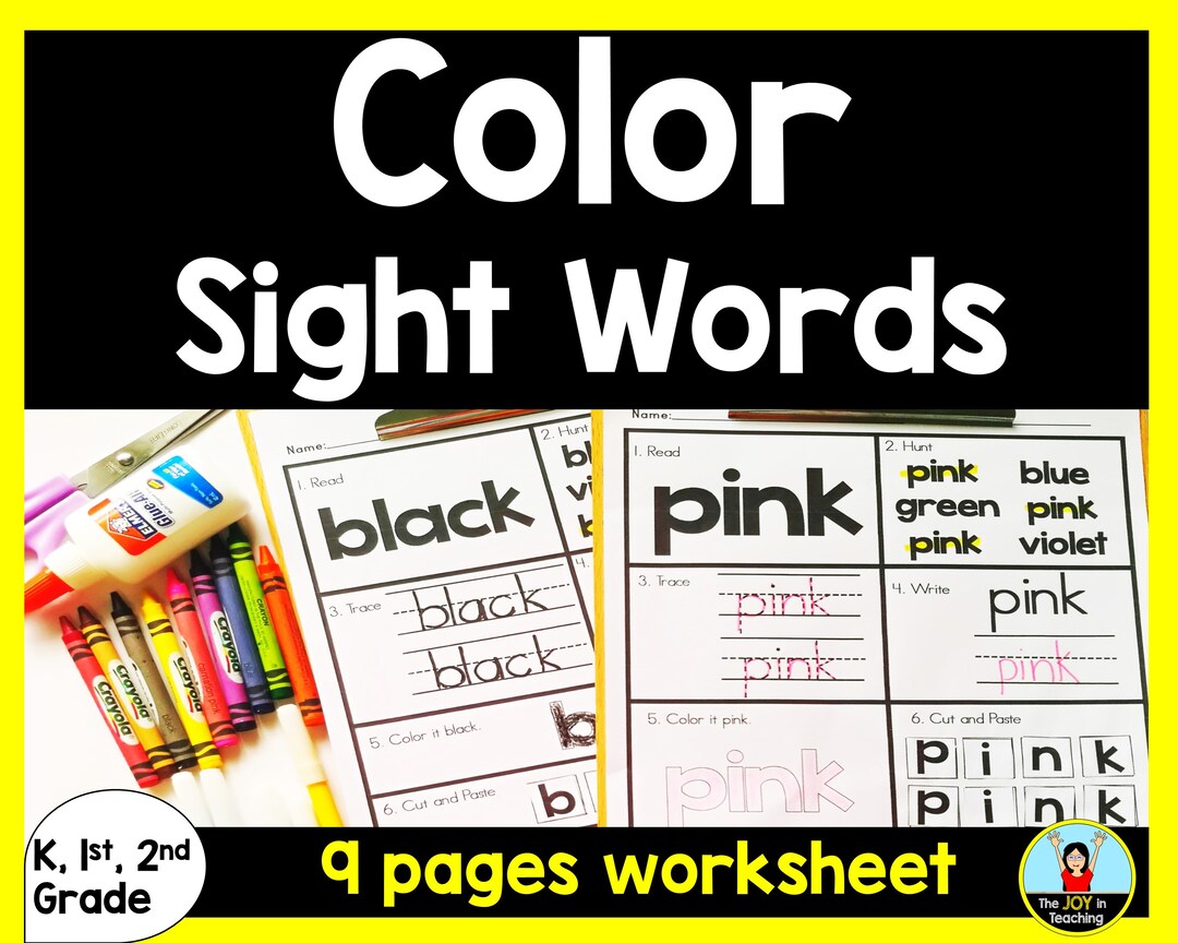 Color Sight Words Worksheet - Sight Words Fluency Printable - Etsy