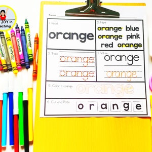 Color Sight Words Worksheet-sight Words Fluency Printable - Etsy