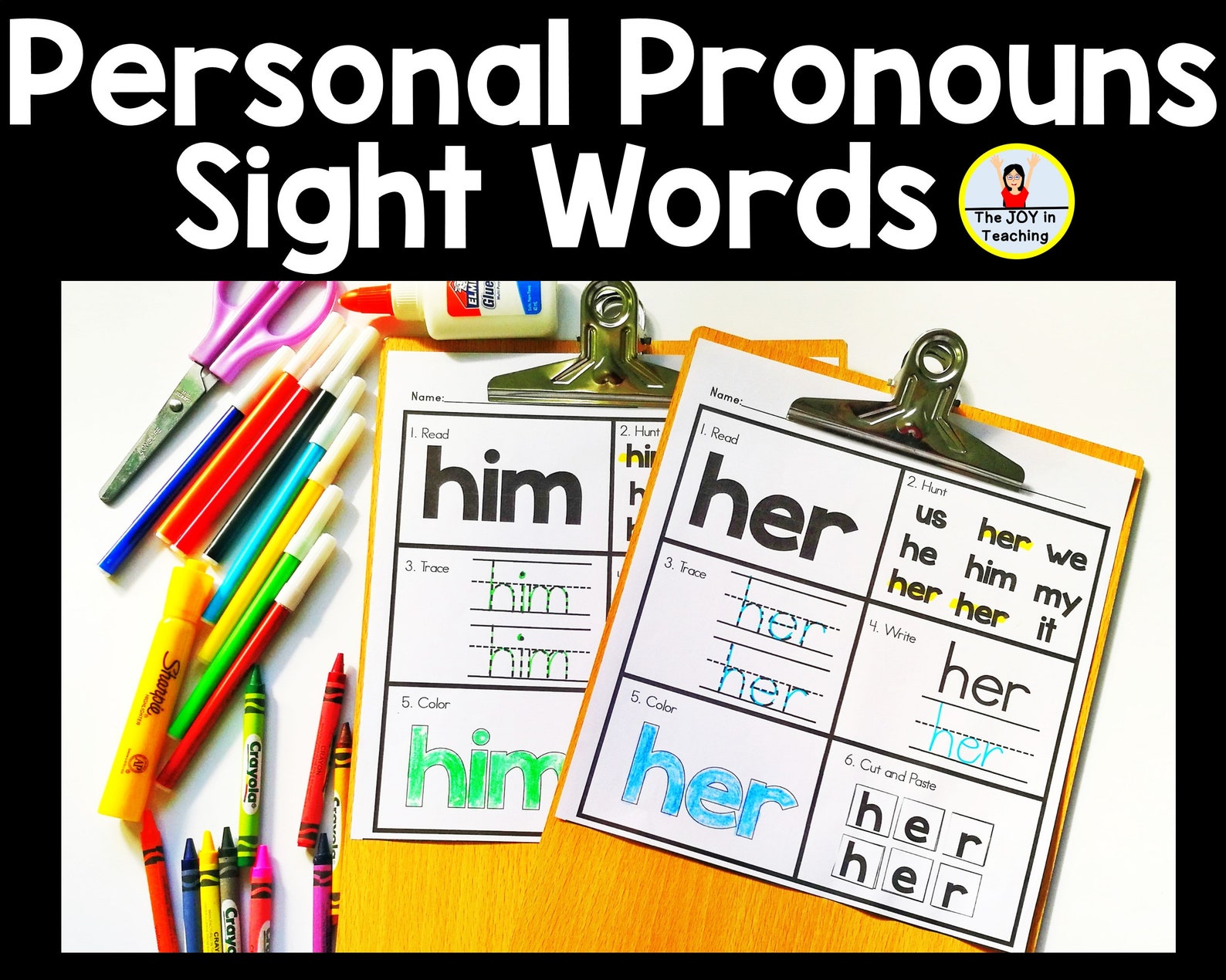 Personal Pronouns Sight Words Worksheet-sight Words Fluency - Etsy