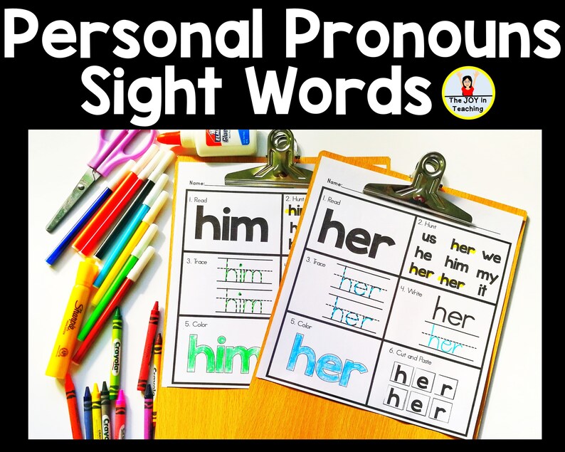 Personal Pronouns Sight Words Worksheet-sight Words Fluency - Etsy