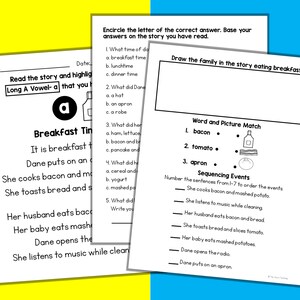 Long Vowel A Reading Comprehension Passage - Etsy