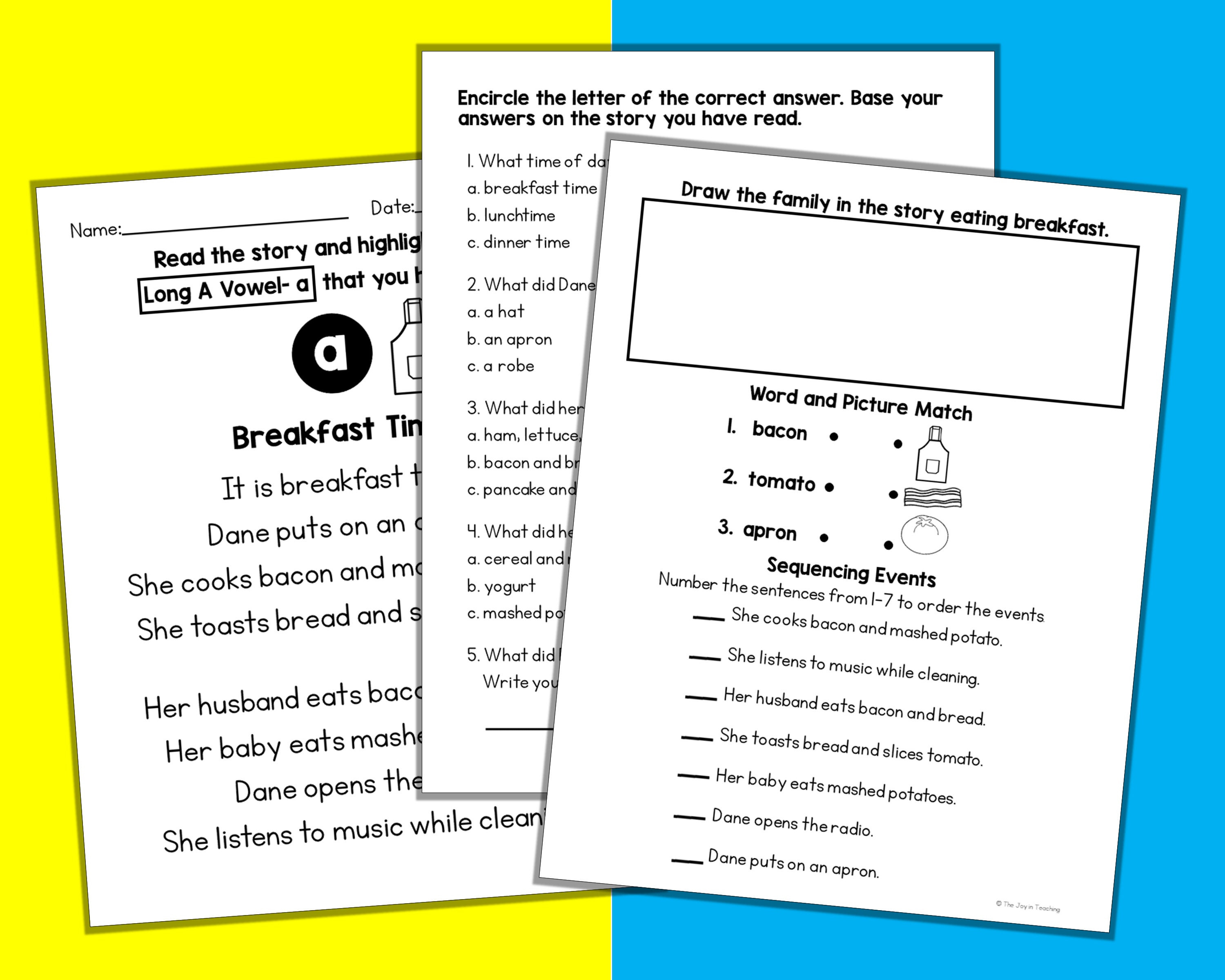 Long Vowel A Reading Comprehension Passage - Etsy
