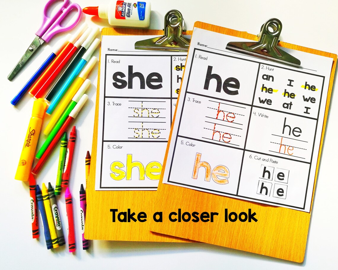 Personal Pronouns Sight Words Worksheet - Sight Words Fluency Printable ...