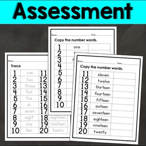 Number Words 0-20 Worksheet - Etsy