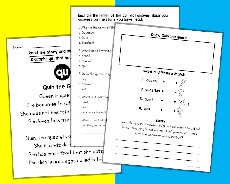 Digraph Reading Comprehension Passage - Etsy