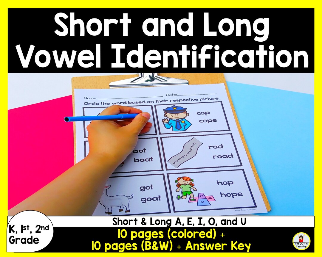 Short Vowel and Long Vowel Identification - Etsy