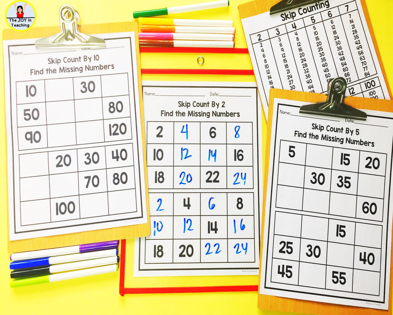 Skip Counting Missing Numbers Worksheet - Etsy