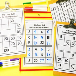 Skip Counting Missing Numbers Worksheet - Etsy