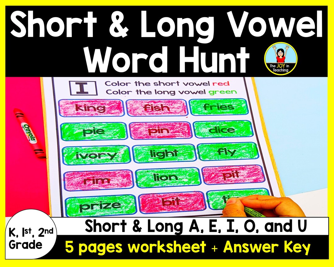 Short Vowel and Long Vowel Word Hunt - Etsy