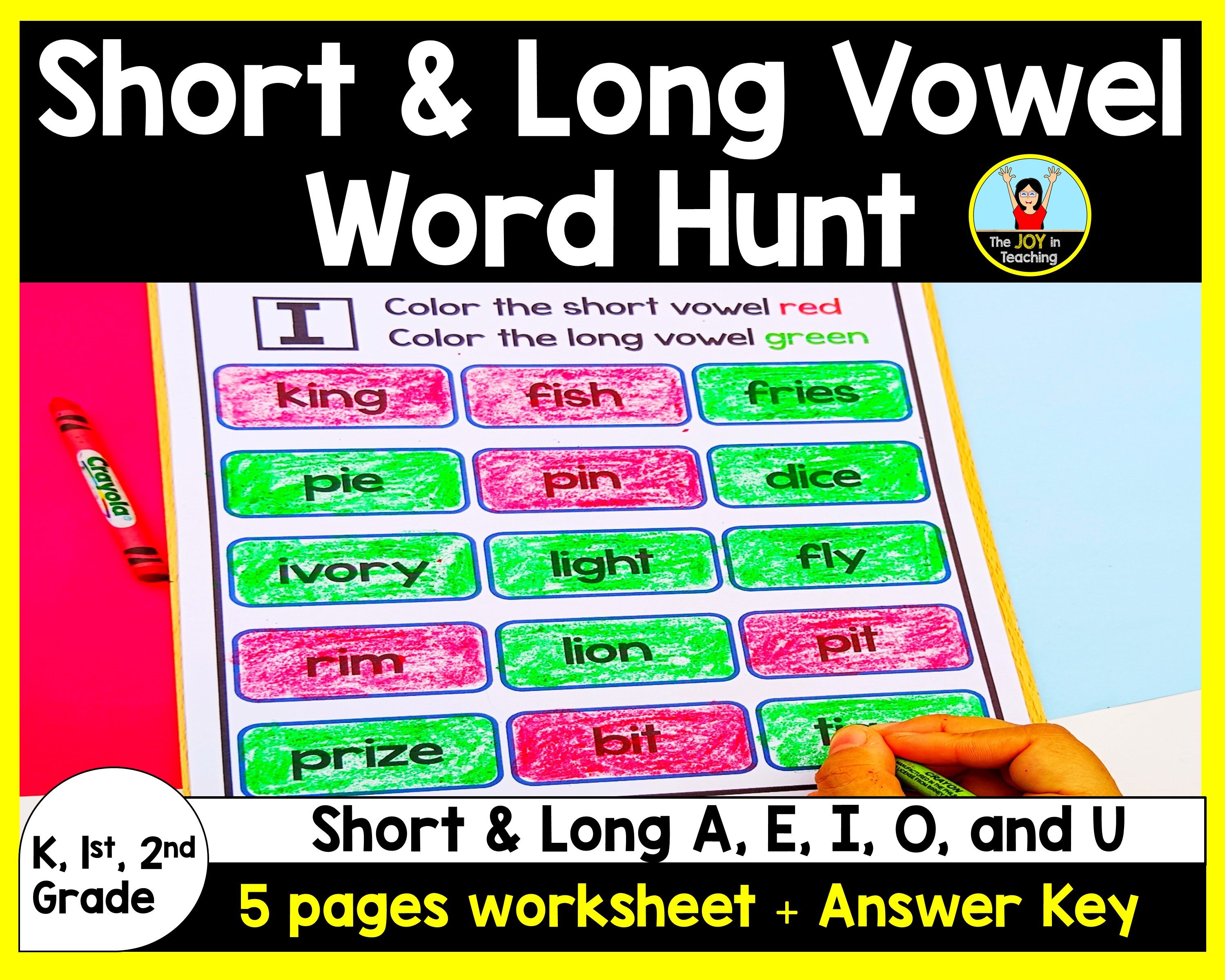 Short Vowel and Long Vowel Word Hunt - Etsy