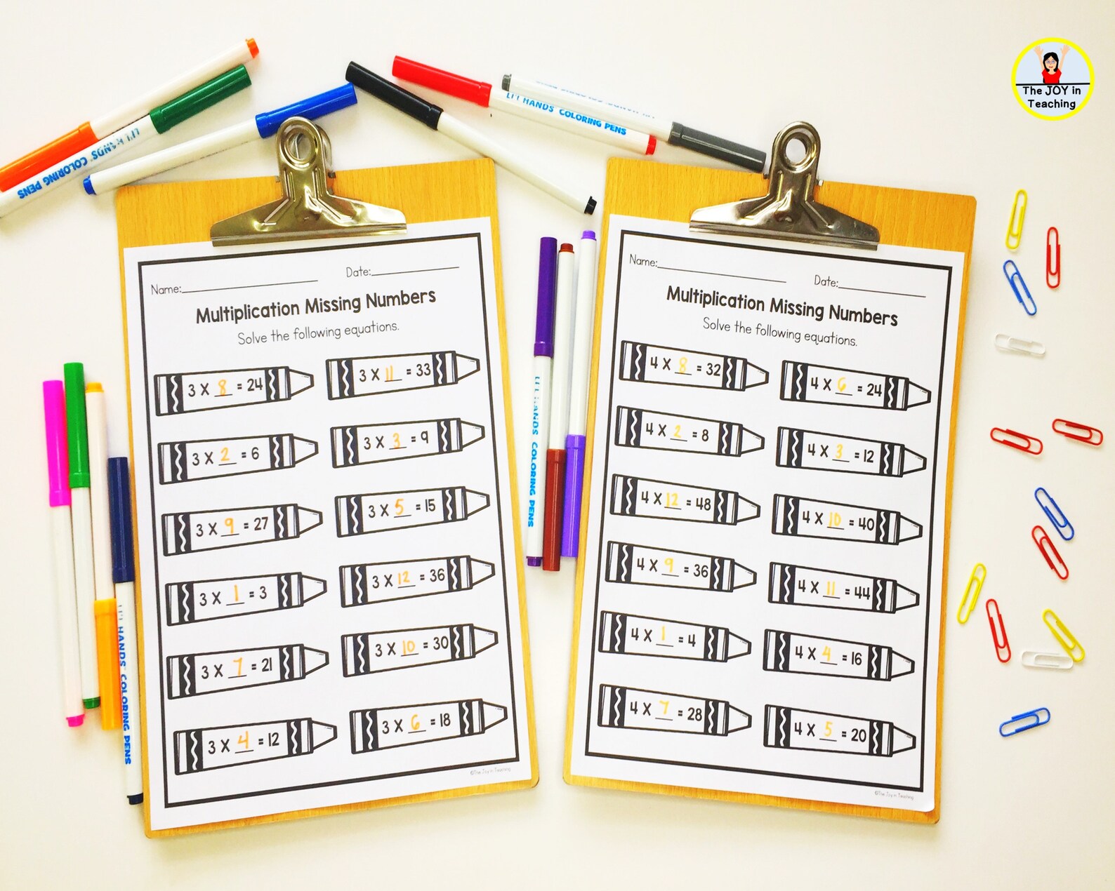 Multiplication Missing Numbers - Etsy