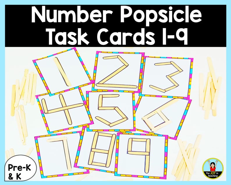 Number Popsicle Task Cards - Etsy