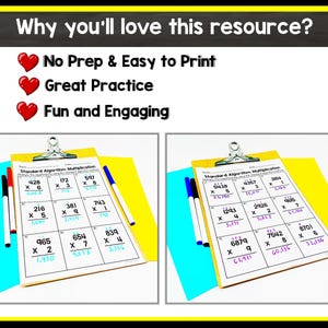 Standard Algorithm Multiplication Method - Etsy