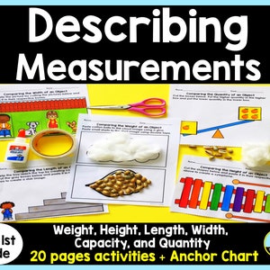 Kindergarten Describing Measurements - Etsy