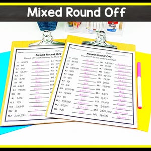Rounding off Numbers Worksheet - Etsy