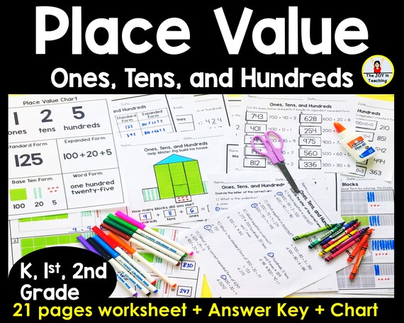 Place Value Ones Tens and Hundreds Worksheet - Etsy