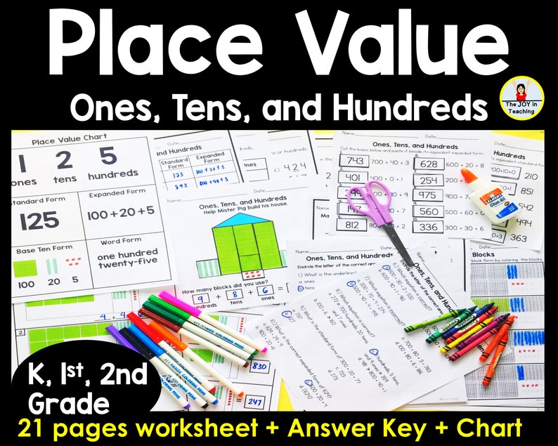 Place Value Ones Tens and Hundreds Worksheet - Etsy